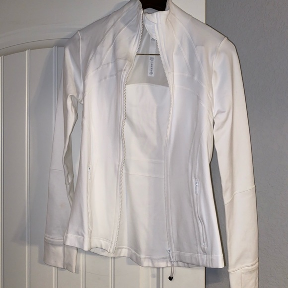lululemon athletica | Jackets & Coats | Lululemon White Zip Up Fitted ...